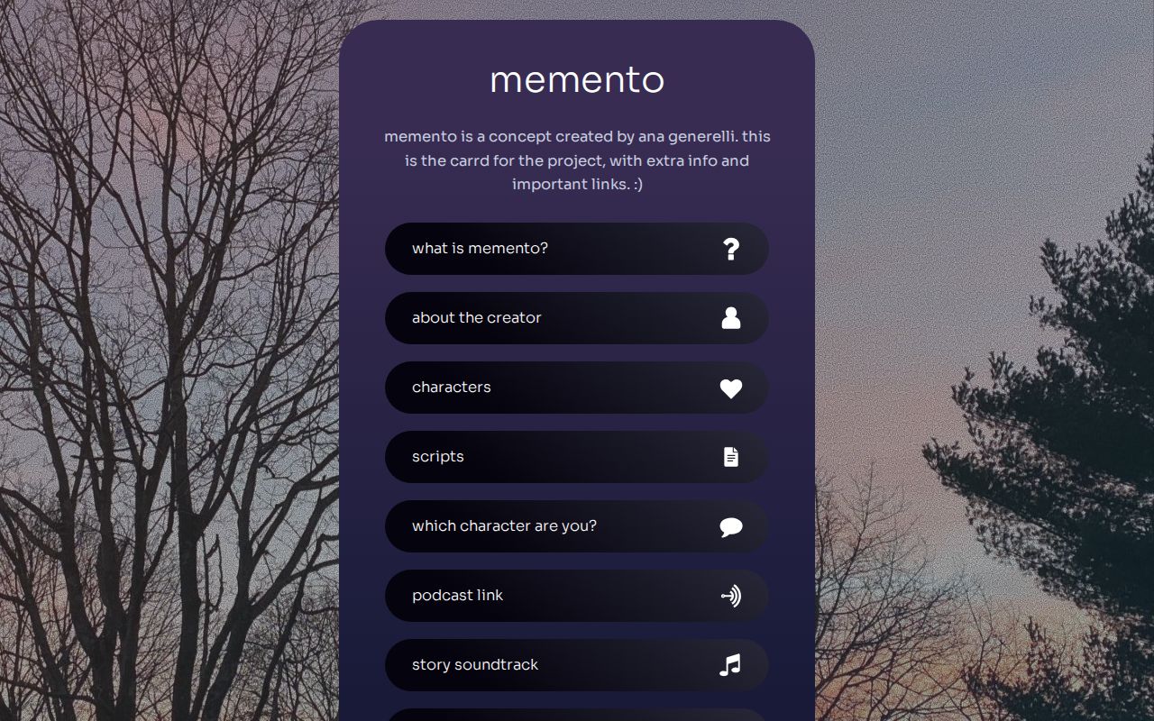 memento: a concept